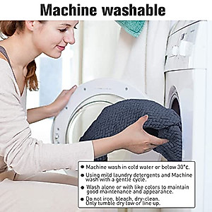 RV Dinette Cushion Covers, Stretch Printed Couch Covers with Jacquard Fabric - Camper Slipcovers Set Includes 1 Sofa Seat Cushion Cover ＆ 1 Cushion Cover, Washable ＆ Easy Fitted (Dark blue, 2 Sets)