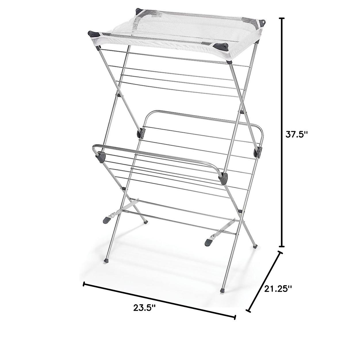Polder Two-Tier Free Standing Clothes Drying Rack with Mesh Garment Dryer