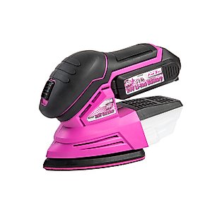 The Original Pink Box 20-Volt Li-ion Brushless Cordless Detail Sander with 2Ah Battery, Pink