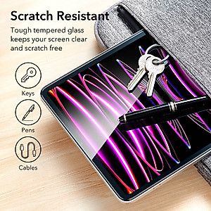 ESR 2 Pack Screen Protector for iPad Pro 12.9 (2022/2021/2020/2018, 6th/5th/4th/3rd Generation), Tempered-Glass Film with Alignment Frame, Anti-Scratch, Face ID & Apple Pencil Compatible, HD Clarity