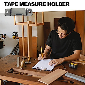 8PCS Small Metal Tape Measure Holder Clip Measuring Tape Belt Holder Occidental Measure Holster with Rivets for Drill Leather Pocket Tool, Bronze