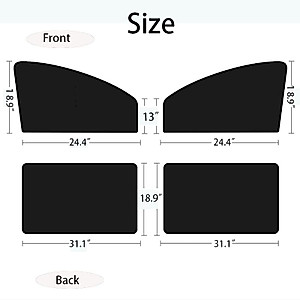 MilkShot 4 PCS Car Window Shade for Side Windows, Magnetic Window Shades for Car Baby and Kids, 100% Block Light Car Window Shade for Breastfeeding, Taking a Nap, Changing Clothes, Black