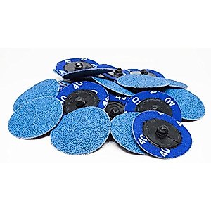 Benchmark Abrasives 2" Quick Change Zirconia Sanding Discs with a Male R-Type Backing Surface Finish Grind Polish Burr Rust Paint Removal Use with Die Grinder (25 Pack) - 80 Grit