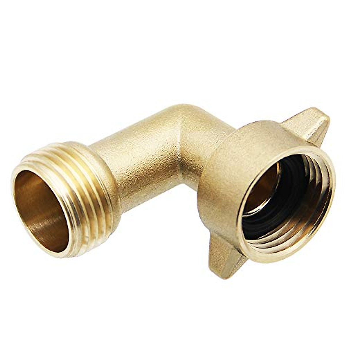 Twinkle Star Garden Hose Elbow Connector 90 Degree Brass Hose Elbow(2pcs) 3/4" Heavy Duty Hose Adapter with 2 O-rings Brass Garden Hose Elbow Solid Brass Adapter