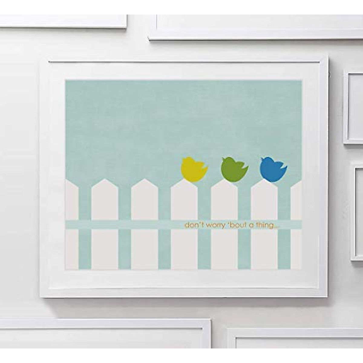 Bob Marley | Three Little BIrds - song lyric wall art print, inspirational modern music poster home decor reggae quote