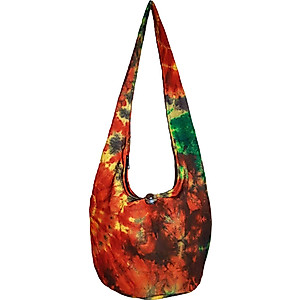 Lovely Creations Hippie Boho New Elephant Crossbody Bohemian Gypsy Sling Shoulder Bag Small Size (S White)