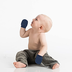 Uttpll Newborn Baby Cotton Mittens Infant Toddler Gloves No Scratch Mittens Breathable Gloves for 0-6 Months Baby Boys Girls Black, White, Grey, Black Grey, Navy, Black White Stripe