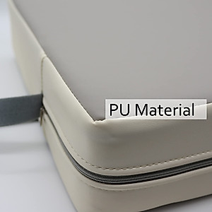 Eiury Booster Seat for Dining Table, PU Anti-Scratch Easy Cleaning Kids Toddler Booster Seat for Table, Portable Travel Increasing Cushion for Chair - Light Grey