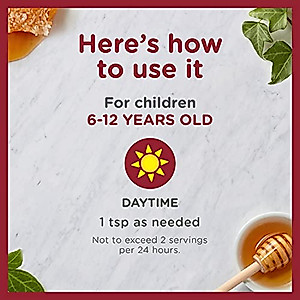 Zarbee's Kids All-in-One Daytime Cough for Children 6-12 with Dark Honey, Turmeric, B-Vitamins & Zinc, #1 Pediatrician Recommended, Drug & Alcohol-Free, Grape Flavor, 8FL Oz