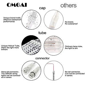 OMGAI 50CM 12 Tubes 576 LED Meteor Shower Rain Lights - Waterproof Drop Icicle Snow Falling Raindrop Cascading Lights for Garden Wedding Party Christmas Shine White