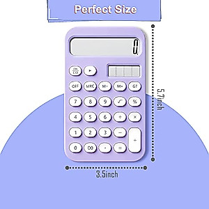 VEWINGL Standard Calculator 12 Digit,Desktop Dual Power Battery and Solar,Desk Calculator with Large LCD Display for Office,School, Home & Business Use,Automatic Sleep.5.7 * 3.5in (Purple) (XT-50)