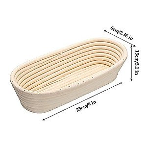 Hoomall 2Pcs Rectangular Bread Proofing Baskets 9.1 * 5.1 * 2.4in Sourdough Baskets +2Pcs Rectangular Fabric Cover +2Pcs White Squeegee