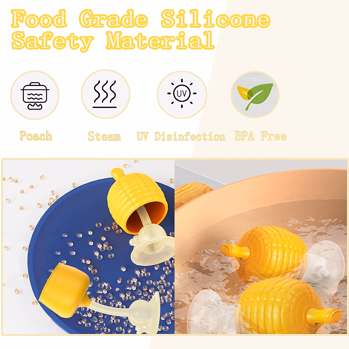 BOKOUHUI Silicone Teether Toy for Baby, Baby Teether with Storage Case, Teething Toys for Babies 0-6 Months,Baby Gift