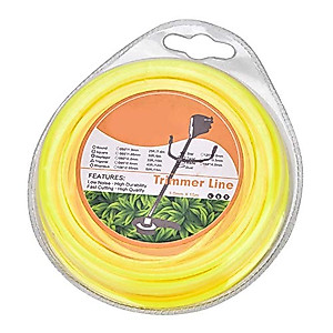 Round Trimmer Cord, Mower Line, Strimmer Cord, Nylon Round Line, Trimmer Line, for Lawn Mower Brush Cutter Grass Trimmer Strimmer(3.0mm*15m-yellow)