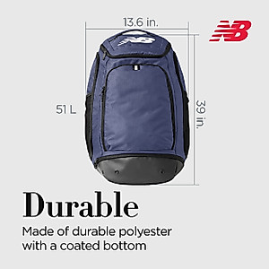 New Balance Sports Backpack, Team Travel Gym Bag for Men and Women, Grey, One Size