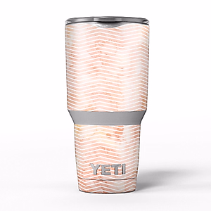 Design Skinz The Apricot Grunge Surface with Chevron - Skin Decal Vinyl Wrap Kit Compatible with The Yeti Rambler Cooler Tumbler Cups