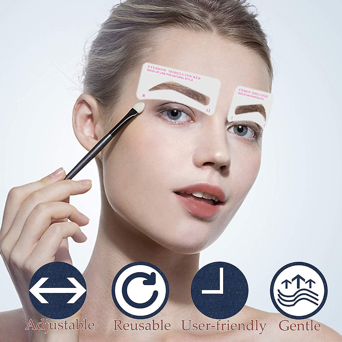 Eyebrow Stencil,Eyebrow Shaper Kit 24 Styles 3 Minutes Makeup Tools For Eyebrows Extremely Elaborate Reusable Eyebrow Template Eyebrow Gel Eyebrow Tint Dye Stencils for A Range Of Face Shapes