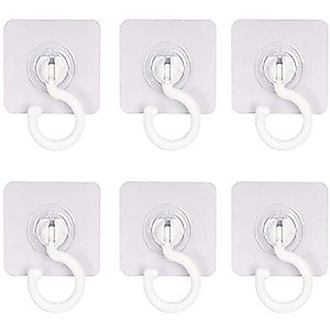 Heavy Duty Adhesive Wall Hook Under Cabinet Hooks for Hanging Clothes,Bag, Hat,Towel Hanger Kitchen Bathroom Wall Hanger Swivel Utility Hook (White)