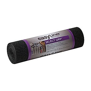 Duck Brand Select Grip EasyLiner Shelf and Drawer Liner, Non-Adhesive, 12-Inch x 10-Feet, Non-Adhesive, Black, 1359571