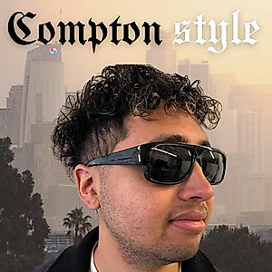 Eay E Cholo Old School Gansta Dark Blackout Lens OG Shades Locs Style Sunglasses, Black, Large