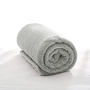 Exclusivo Mezcla Plush Baby Blanket, Soft and Warm Swaddle Throw Blanket, Infant, Newborn, Toddler and Kids Receiving Fleece Blankets for Crib Stroller (40x50 inches, Light Grey)