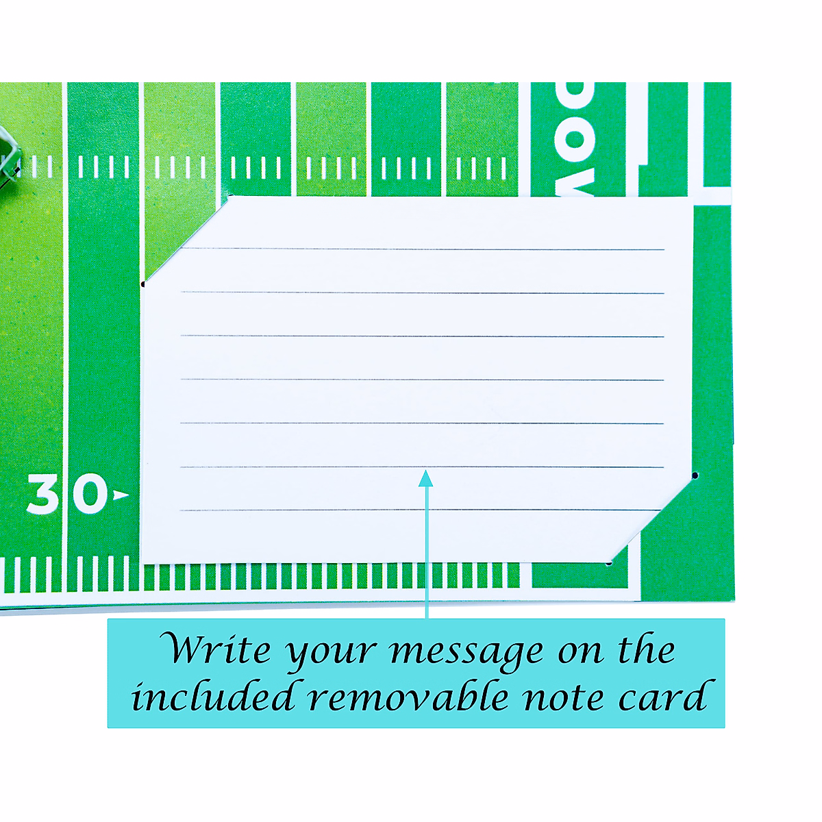 WOWPAPERART Touchdown Football Player - 3D Pop Up Greeting Card For All Occasions - Love, Birthday, Christmas - Personalized, Thick Envelope