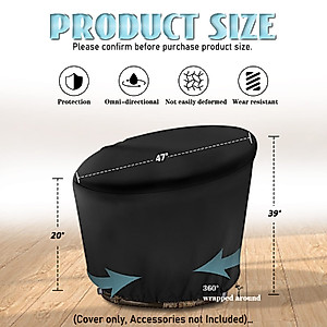 Iceberg Elf Papasan Chair Cover Waterproof,(For 47in Outdoor Papasan Chairs Covers Black) Zipper Design, Easy To Put On And Take Off, Dust Resistant Patio Furniture Seat Covers