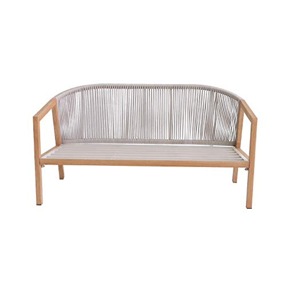 Quality Outdoor Living 65-YZ04OH Oak Hill 4-Piece Outdoor Deep Seating Conversation Set, Medium, Faux Wood + Rope