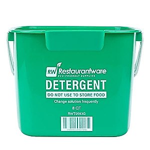 Restaurantware-RW Clean 8 Quart Cleaning Bucket, 1 Detergent Square Bucket - With Measurements, Built-In Spout And Handle, Green Plastic Utility Bucket, For Home Or Commercial Use,