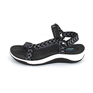 Skechers Women's Reggae Cup-My Bestie Sport Sandal, Black, 6