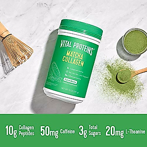 Vital Proteins Matcha Collagen Peptides Powder Supplement, Matcha Green Tea Powder, 12oz, Original Flavored