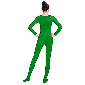 Ensnovo Womens Spandex One Piece Unitard Full Bodysuit Zentai Suit Costume Green M
