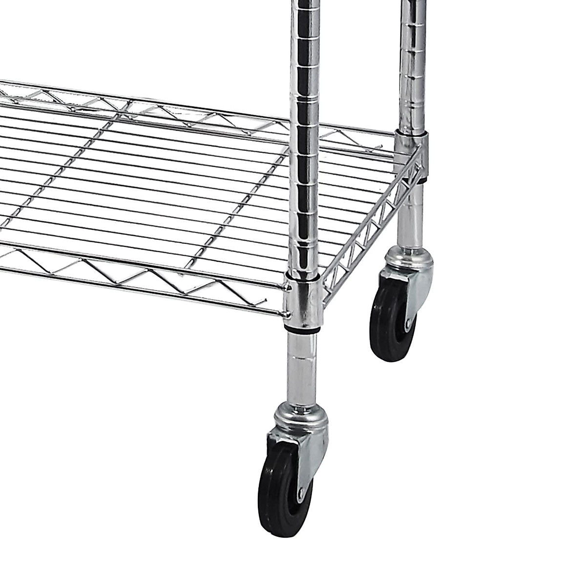 Metal Shelf 5 Tiers Storage Shelves Wire Shelving Unit with Wheels Adjustable Heavy Duty Storage Rack for Closet Home Office Restaurant Pantry Kitchen Bathroom Garage Warehouse 59" L x 18" W x 71" H