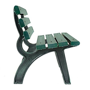 Global Industrial 4'L Park Bench with Backrest, Recylced Plastic, Green
