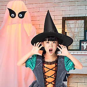 8PCS Black Halloween Witch Hats, Black Witch Hats Hanging, Halloween Black Witch Hat Witch Cap Costume Accessory for Halloween Christmas Party, Witch Hat Magician Witch