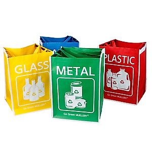 GARASANI 4 Pack Waterproof Separate Recycle Bag Waste Baskets (D Type)