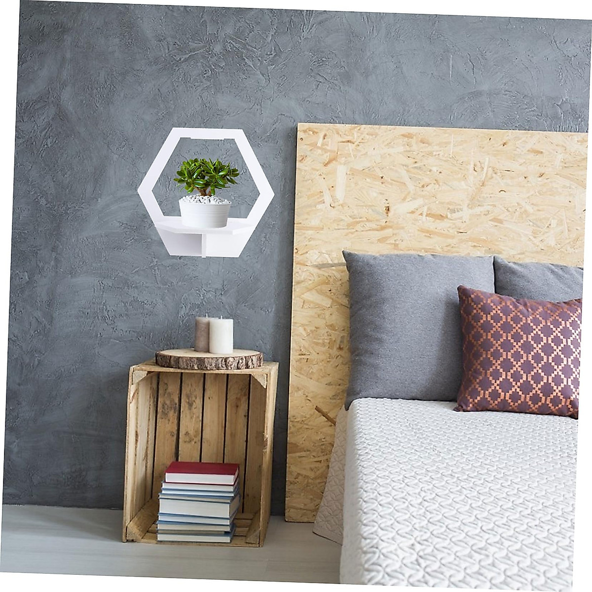 Cabilock 1pc Shelf Corner Shelves Square Plant Stand Jewelry Holder Plant Holder Decorative Floating Shelves Decorative Shelves Bedside Rack Rustic Wall Headboard Wall Hanging Plastic White