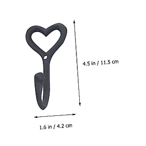 Ciieeo 2pcs Iron Hooks for Hanging Wood Clothes Hangers Retro Keychain Decorative Hooks Key Hanger Hooks Black Wall Hooks for Hanging Wall Mounted Coat Mounted Clothes Hanger Love Hat