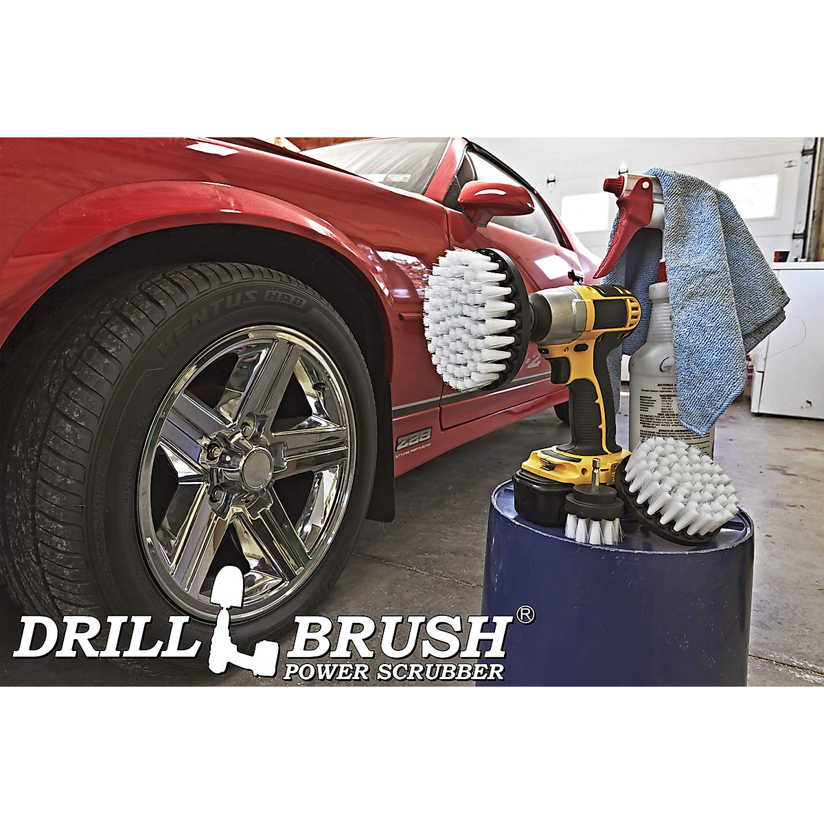 Car Accessories - Drill Brush Attachment - Car Wash - Wheel Brush - Car Mats - Detail Brush - Carpet Cleaner - Upholstery Cleaner - Boat Accessories - Glass Cleaner - Kayak Hull Cleaner - Fiberglass