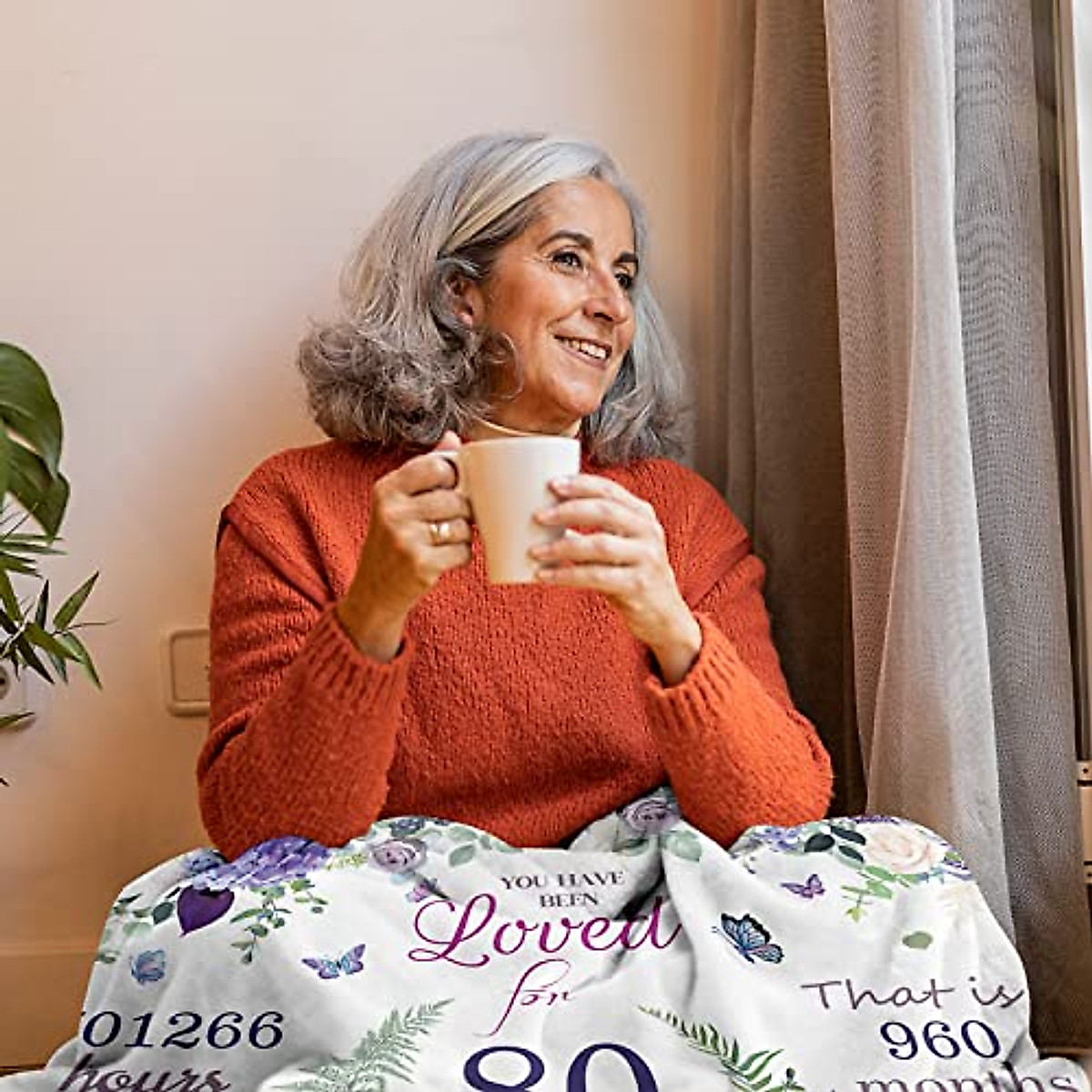 80th Birthday Gifts for Women, Women 80th Birthday Decorations, 80th Birthday Gifts for Her, Birthday Blanket Birthday Gifts Ideas for Grandma, Mom, Sister, Wife, Friend, Aunt, Soft Blanket 50’’X60’’