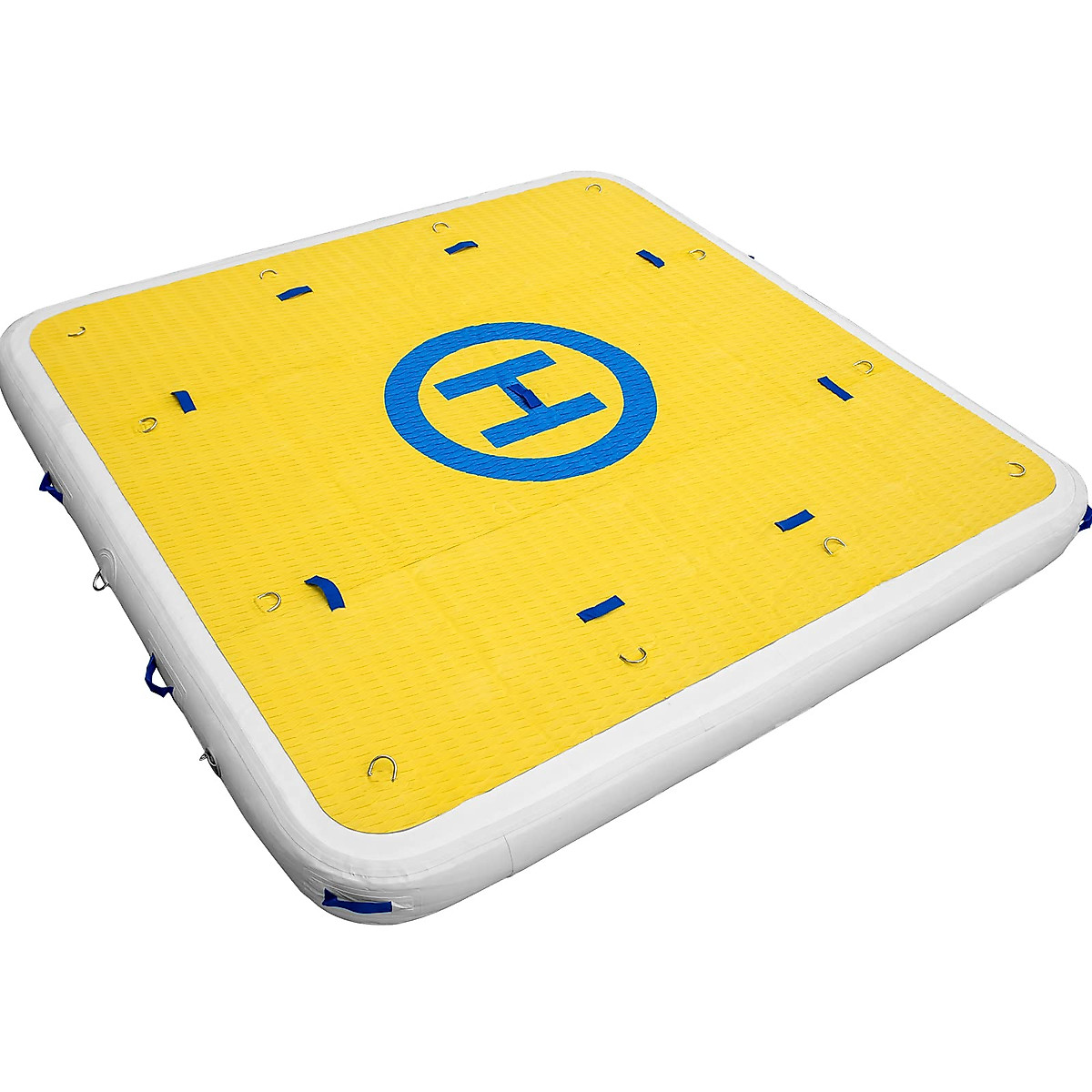 VEVOR Inflatable Dock Floating Platform, 8 x 8 ft, 3-5 Person Capacity, 6 inches Thick, Swim Dock with Hand Pump, Electric Air Pump & Storage Bag, Drop Stitch PVC Non-Slip Raft for Pool Beach Ocean