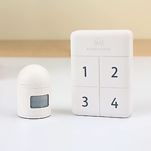 eMACROS Wireless Driveway Alarm, Motion Sensor Alarm 500 FT Range Extra Loud Chimes Weatherproof Home Security Alarm System Protect Indoor/Outdoor Property-1 Receiver and 2 Sensors
