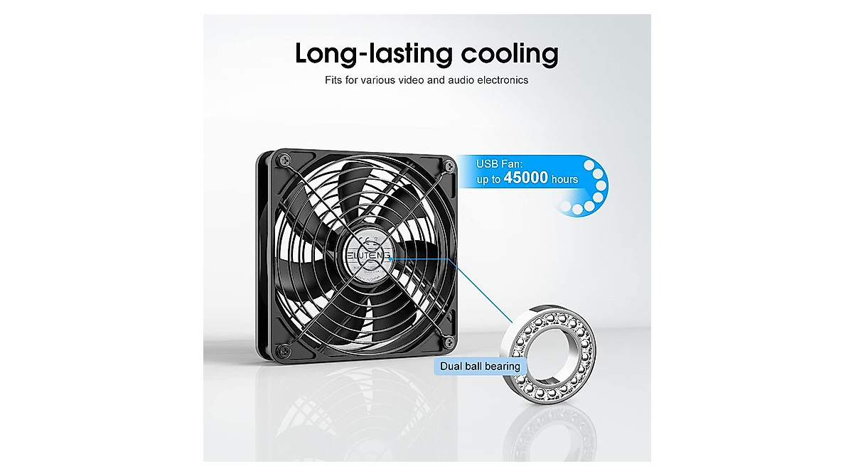 ELUTENG 120mm USB Fan - 3 Speeds for Optimal Cooling