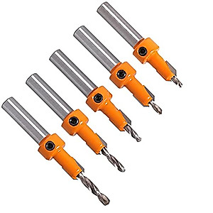 Countersink Drill Bit Set Wood Hole Drill Bit Timber Wood Working Drill Bits for Wood Screw Cutter with Hex Key Wrench（5pcs 10mm)
