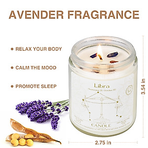 YTENTE Libra Gift for Women,Scented Candles Gifts for Women, Libra Candles,Zodiac Crystals Candles, September Birthday Gifts for Women Mom Sister Astrology Gift Christmas Gift