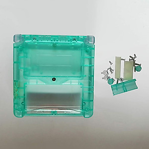 Meijunter Replacement Housing Shell Case for Gameboy Advance SP GBA SP Console, Transparent Clear Protective Cover with Glass Lens & Screwdriver Repair Kit