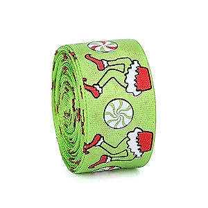Meseey Red Green Ribbon 10 Rolls Total 50 Yards Christmas Craft Satin Ribbon Funny Cartoon Character Gift Wrapping Ribbon Decorative Ribbon for Xmas Tree Wreath Bows DIY Craft Decoration (Christmas)