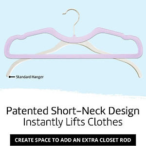 CUTSKY Velvet Hangers 50 Pack, Ultra Slim & Short Neck Hanger, 360 Swivel Hook, Space Saving Durable Non-Slip Felt Hangers,Beige b