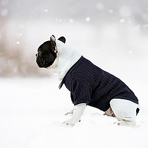 IDOMIK Dog Sweater Ugly Christmas Sweater, Cozy Turtleneck Knitted Pet Sweaters Soft Thermal Knitwear Pullover Boys Girls Classic Warm Winter Pet Outfit Apparel Shirts Clothes for Small Medium Doggies