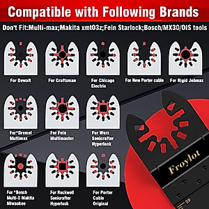 24PCS Bi-Metal Titanium Oscillating Tool Blades – Multi-Tool Blades Cutting Nails, Staple, Copper Pipe, Drywall, Sheetrock, Wood, Siding – Universal Fit DeWalt, Milwaukee, Fein, Metabo, Rigid (M42 Ti)